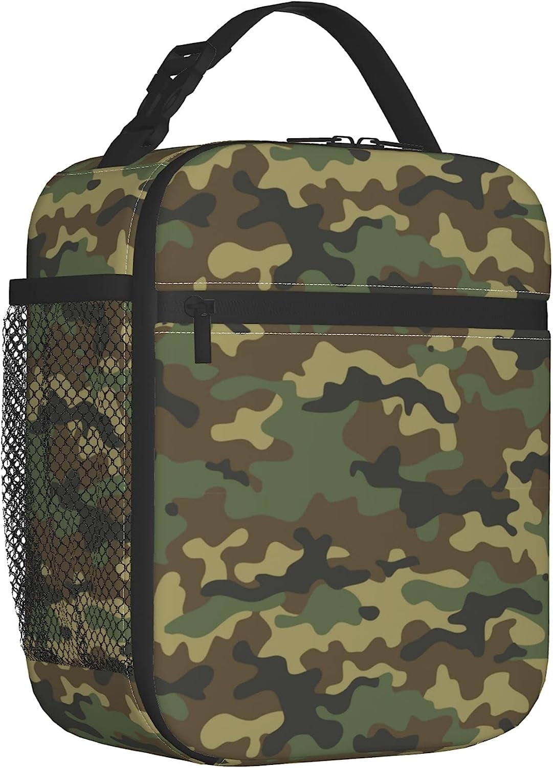 Green Camo Lunch Bags For Men Women Reusable Tote Lunch Bags For Office ...