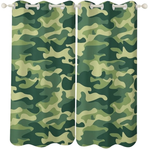 Green Camo Military Blackout Curtains for Bedroom Living Room, Mosaic ...