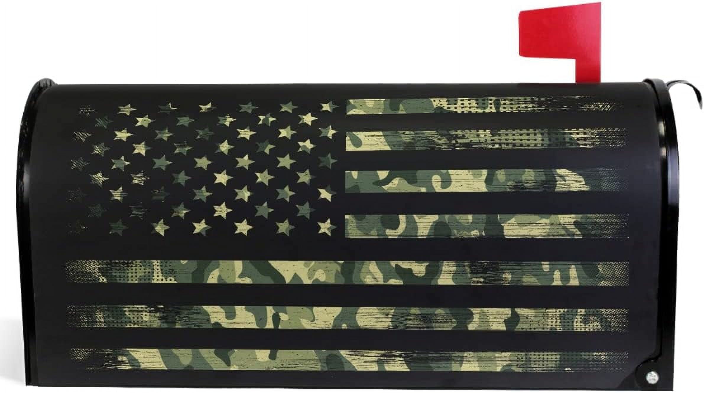 Green Camouflage American Flag Mailbox Cover Standard Size Patriotic ...