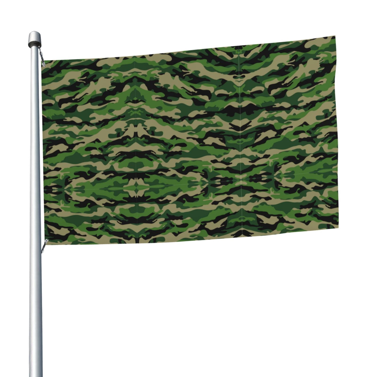 Green Camouflage Flag 5x8 Ft Print Vivid Color Light-Weighted Flags ...