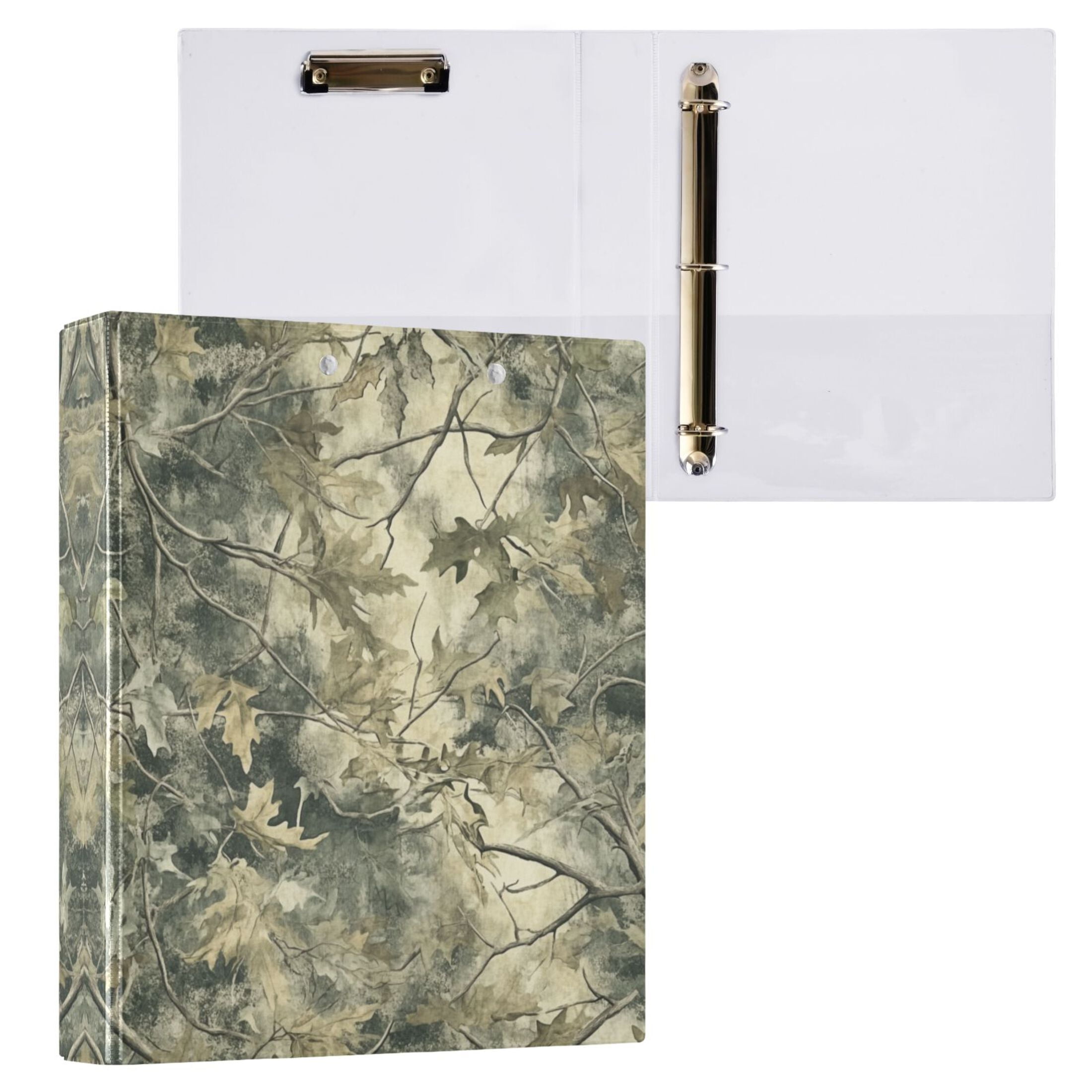 Green Camouflage Pattern 3 Ring Hardcover Binders 1.5in Round Rings for ...