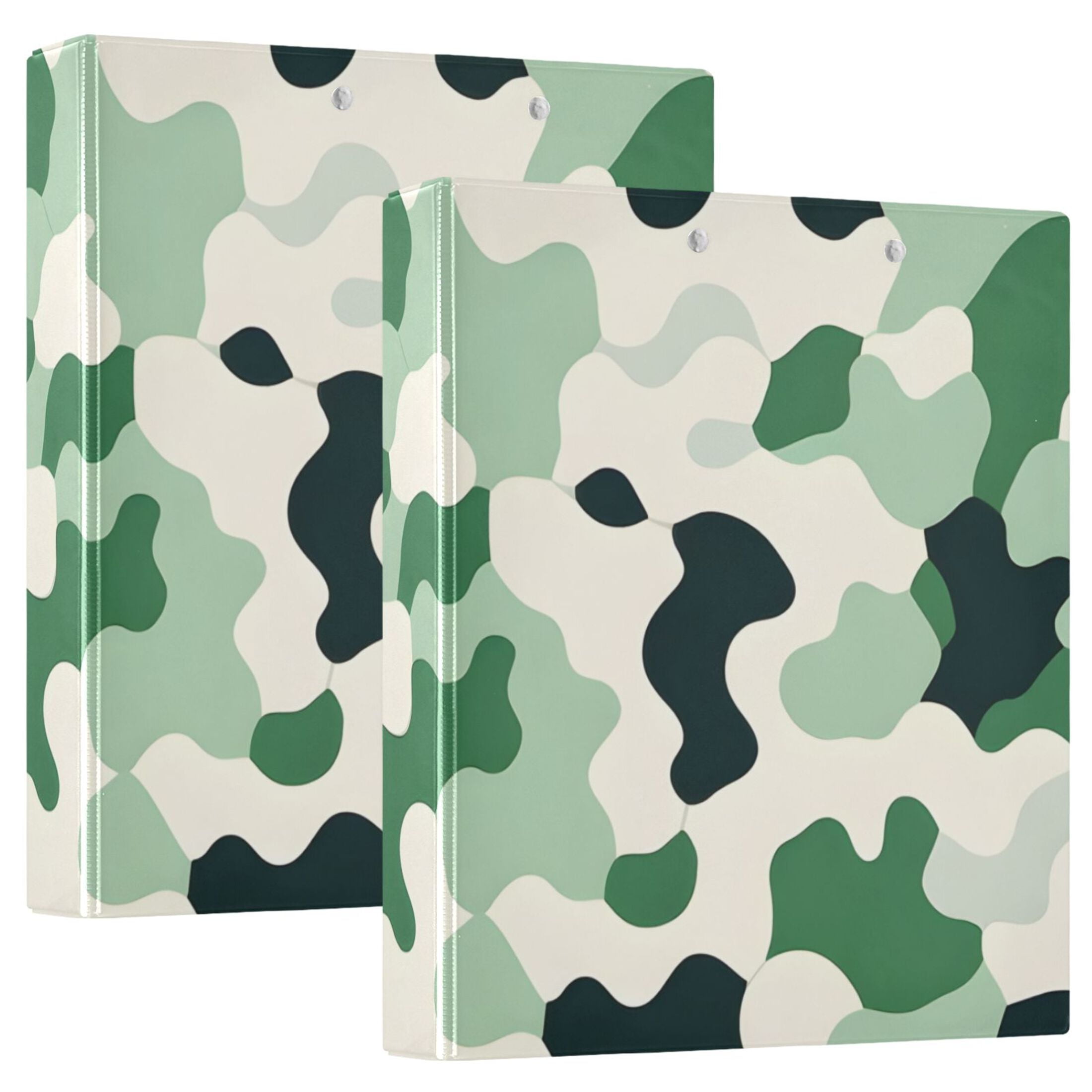 Green Camouflage Shapes 3 Ring Hardcover Binders 1.5" Round Rings for ...