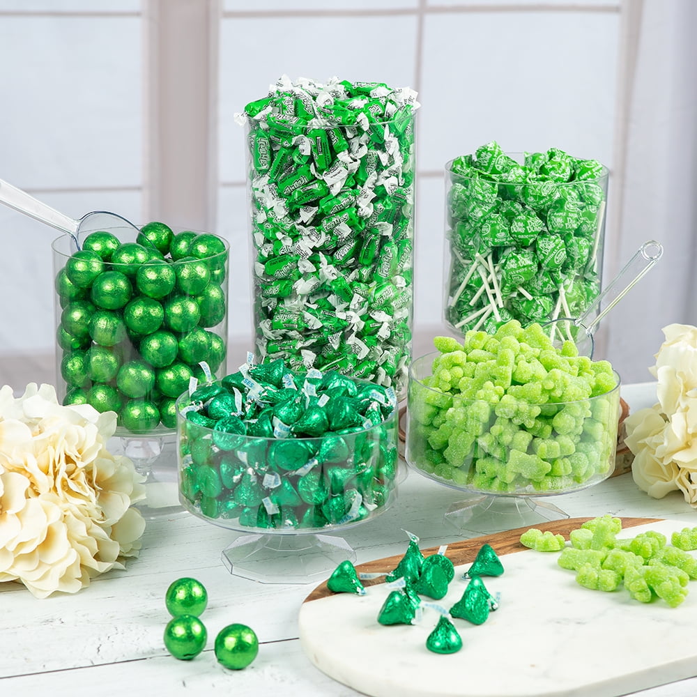Green Candy Buffet - Includes Hershey's Kisses, Candy Coated Popcorn ...