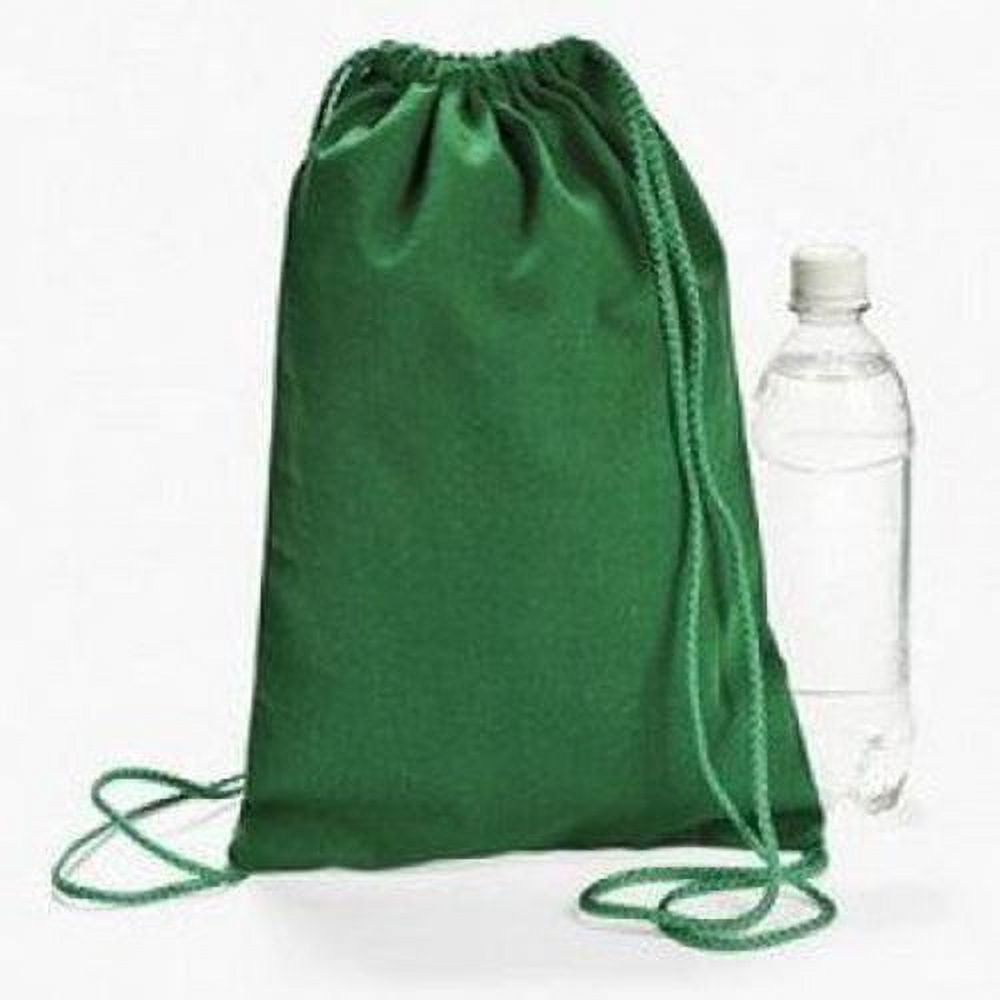 Green Canvas Drawstring Backpacks - Party Favors - 12 Pieces - Walmart.com