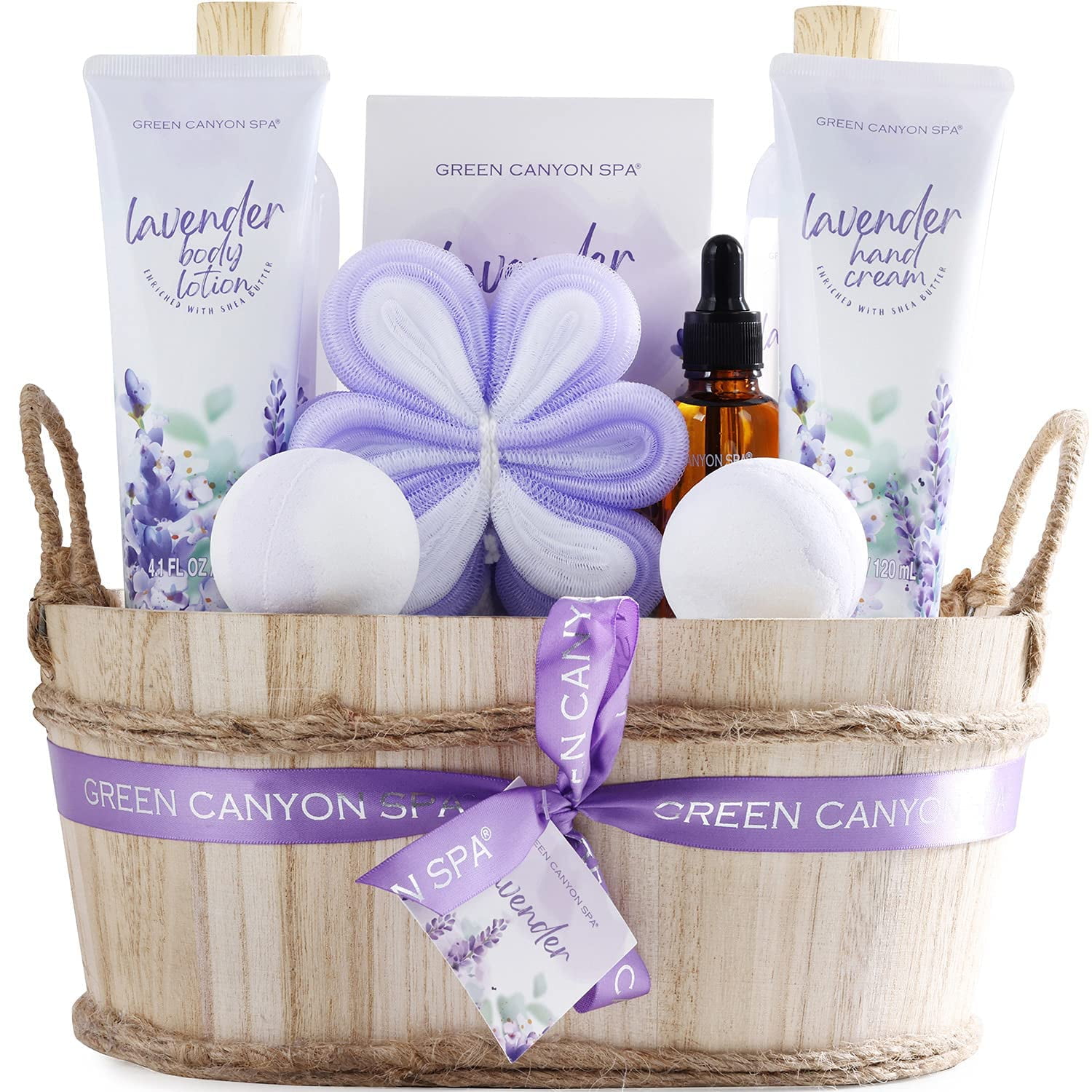 Green Canyon Spa Gift DPF11 Baskets for Women 11pcs Lavender Bath Gift ...