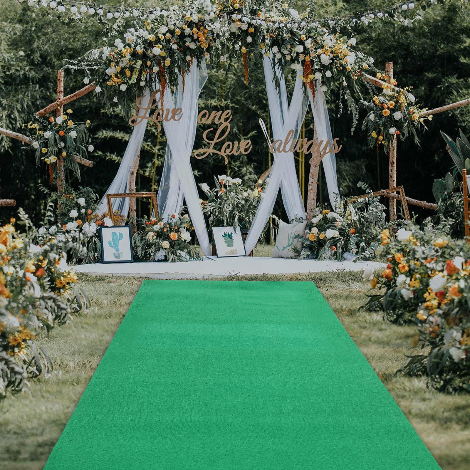 Green Carpet Runner for Party, 360GSM Thick Green Aisle Runner, 33Ft ...