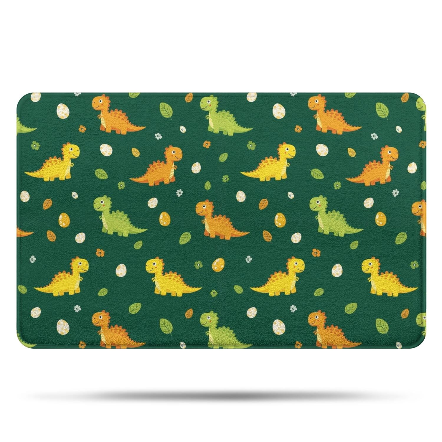 Green Cartoon Dinosaurs Eggs Pattern Bathroom Rugs Mat,Non Slip ...