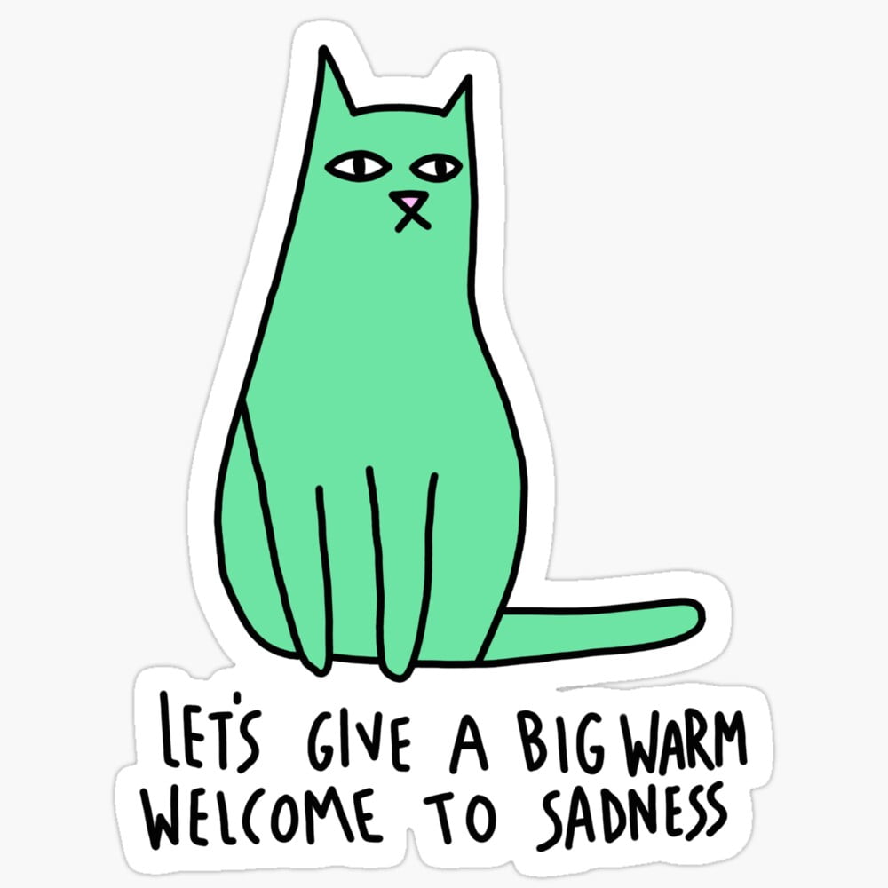 Green Cat Sticker Phone Decal Water Bottle Stickers Car Decals, Laptop ...