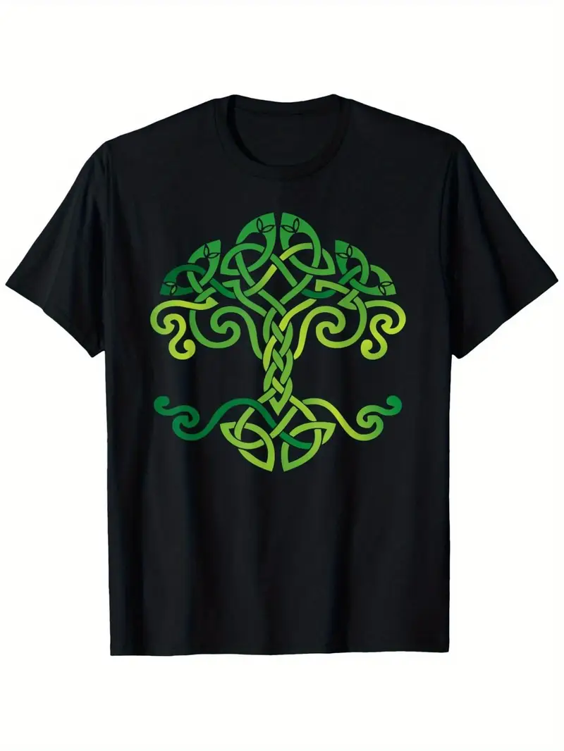 Green Celtic Knot Tree of Life Graphic Unisex Short Sleeve Casual T ...