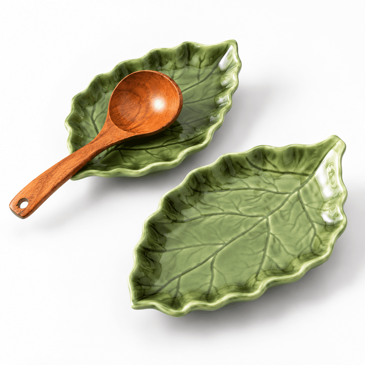Green Ceramic Leaf Shape Spoon Rest Farmhouse Kitchen Holder - Walmart.com