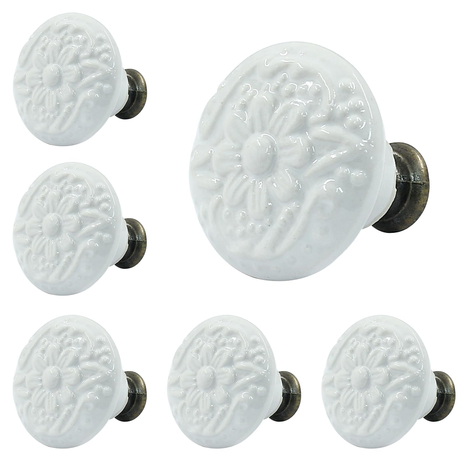 Green Ceramic knobs, Kitchen Cabinet Knobs, Retro Dresser Knobs, Drawer ...