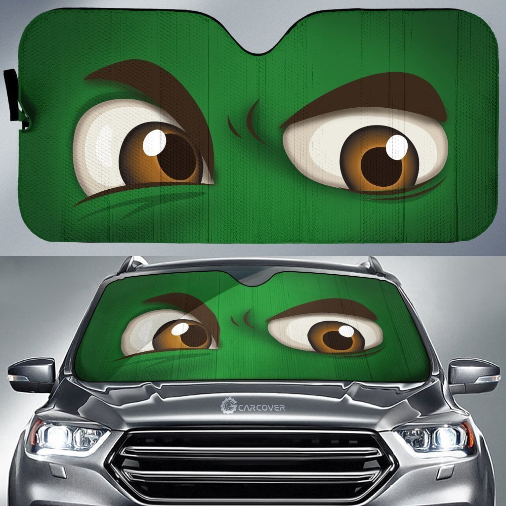 Green Challenging Car Eyes Sun Shade Custom Funny Car Accessories, Car ...