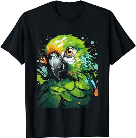 Green Cheek Conure Bird Parrot Lover Print Artwork Design T-Shirt ...