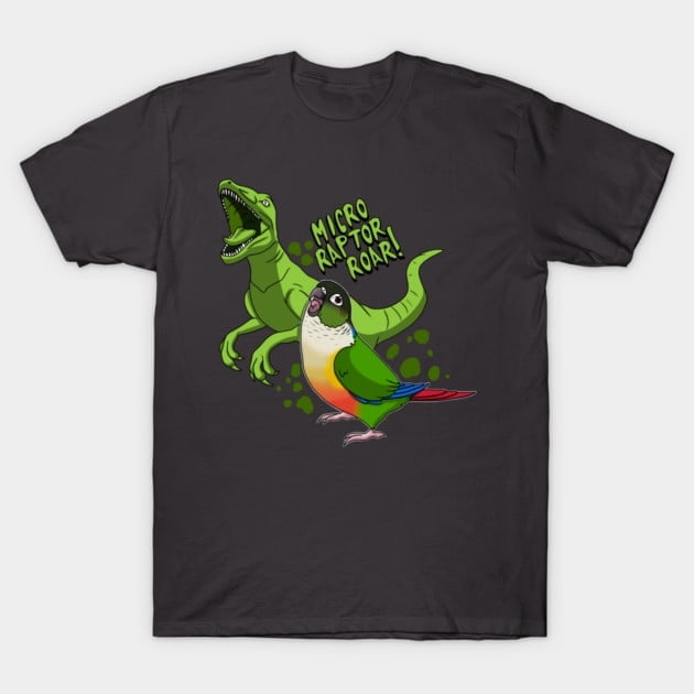 Green Cheek Conure Micro Raptor Dinosaur Funny Bird, H23098 T-Shirt ...