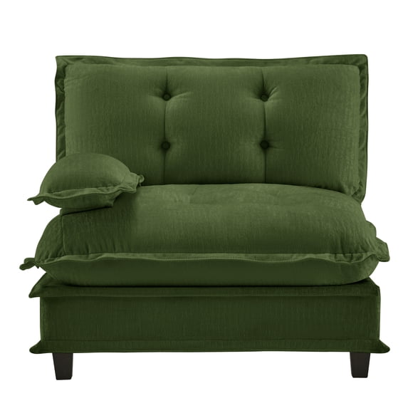 Green Chenille Sofa - 25.00 in Seat Depth for Modular Living Room ...