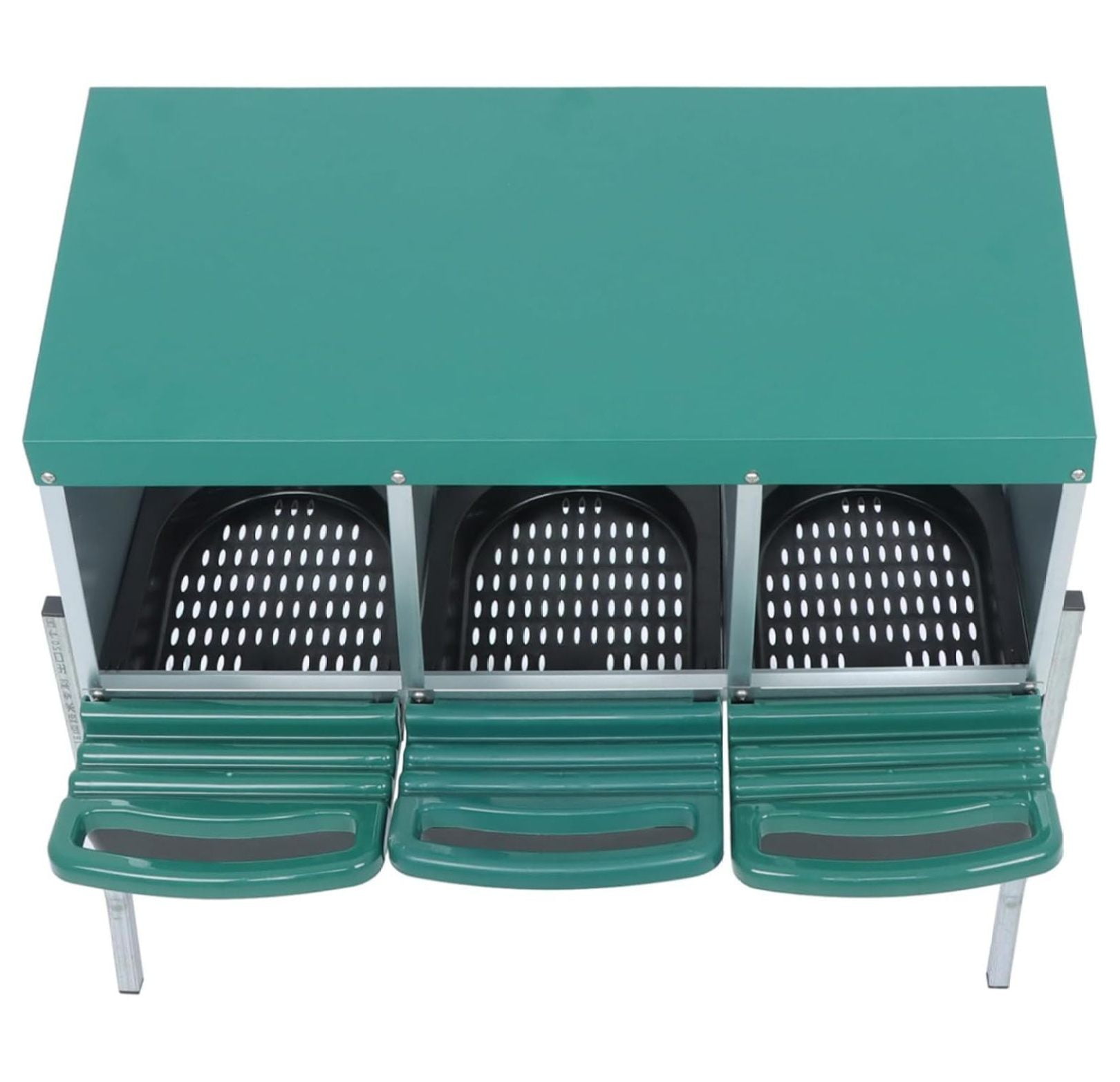 Green Chicken Nesting Boxes for Laying Eggs with Metal Legs 3 Holes ...