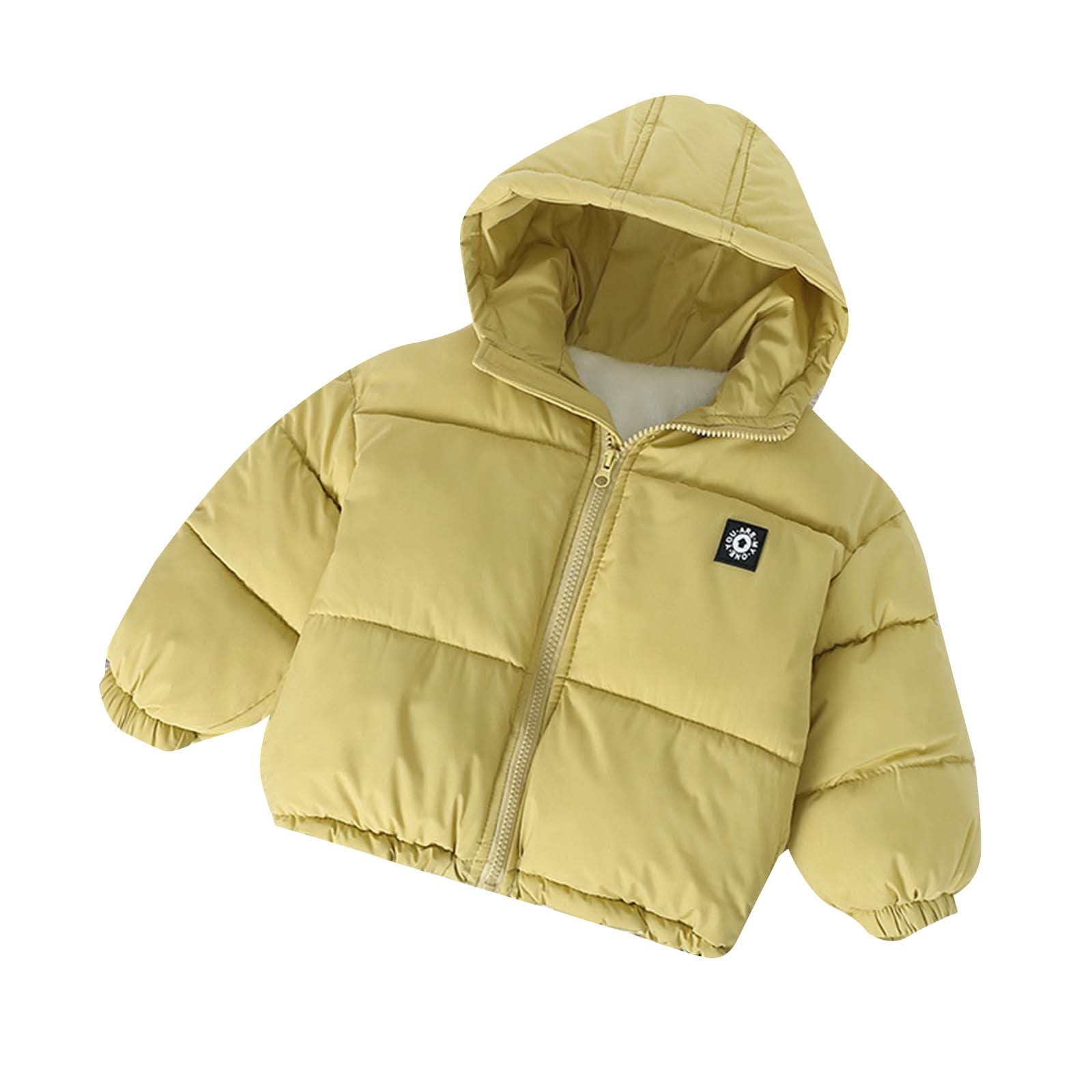 Green Children Boy Girl Cropped Collared Neck Parkas Jacket Hood Outfit ...