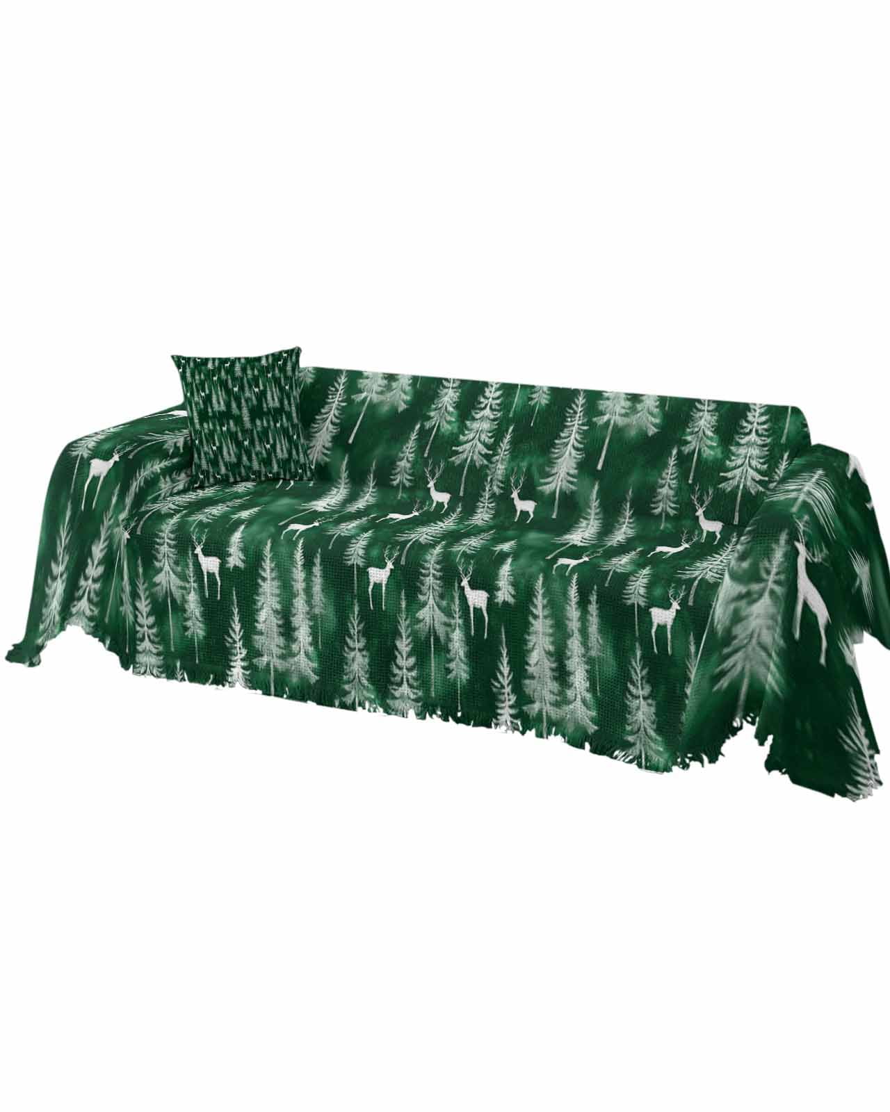 Green Christmas Sofa Covers for 3 Cushion Couch, Washable Sectional & L ...