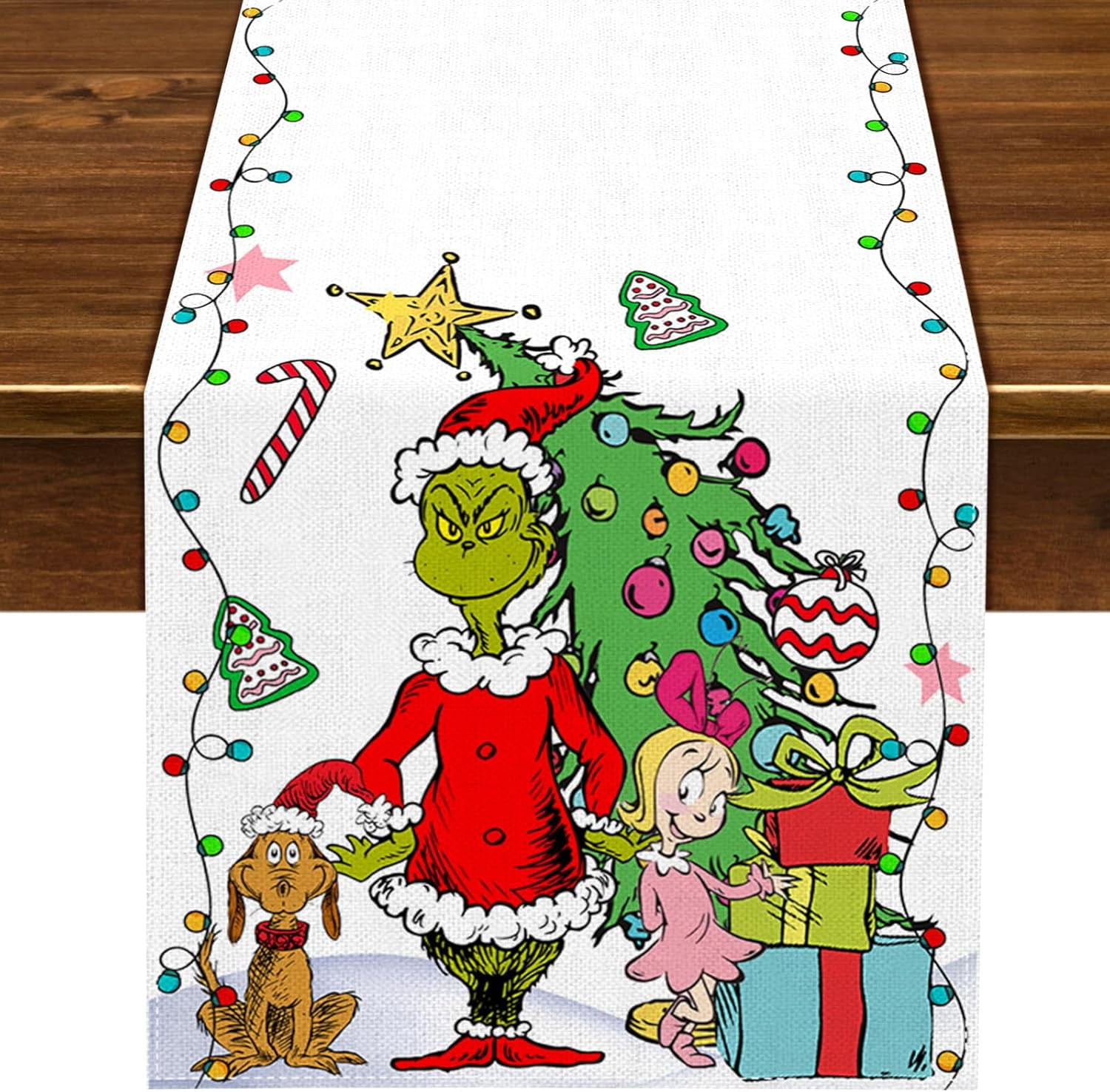 Green Christmas Table Runner Welcome to Whoville Believe Theme Party ...