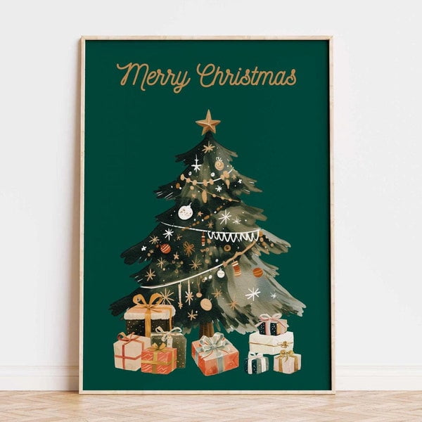 Green Christmas Tree Print | Merry Christmas Wall Art | | Green ...