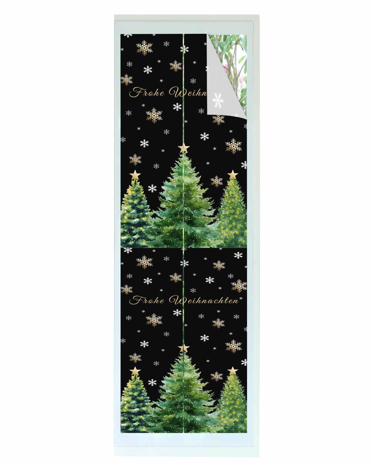 Green Christmas Tree Window Privacy Film Stained Glass Window Film ...
