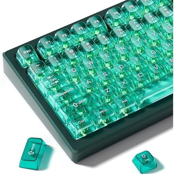 Green Clear keycaps,Transparent keycaps 60 75 100 Percent,Ceramic Jelly ...