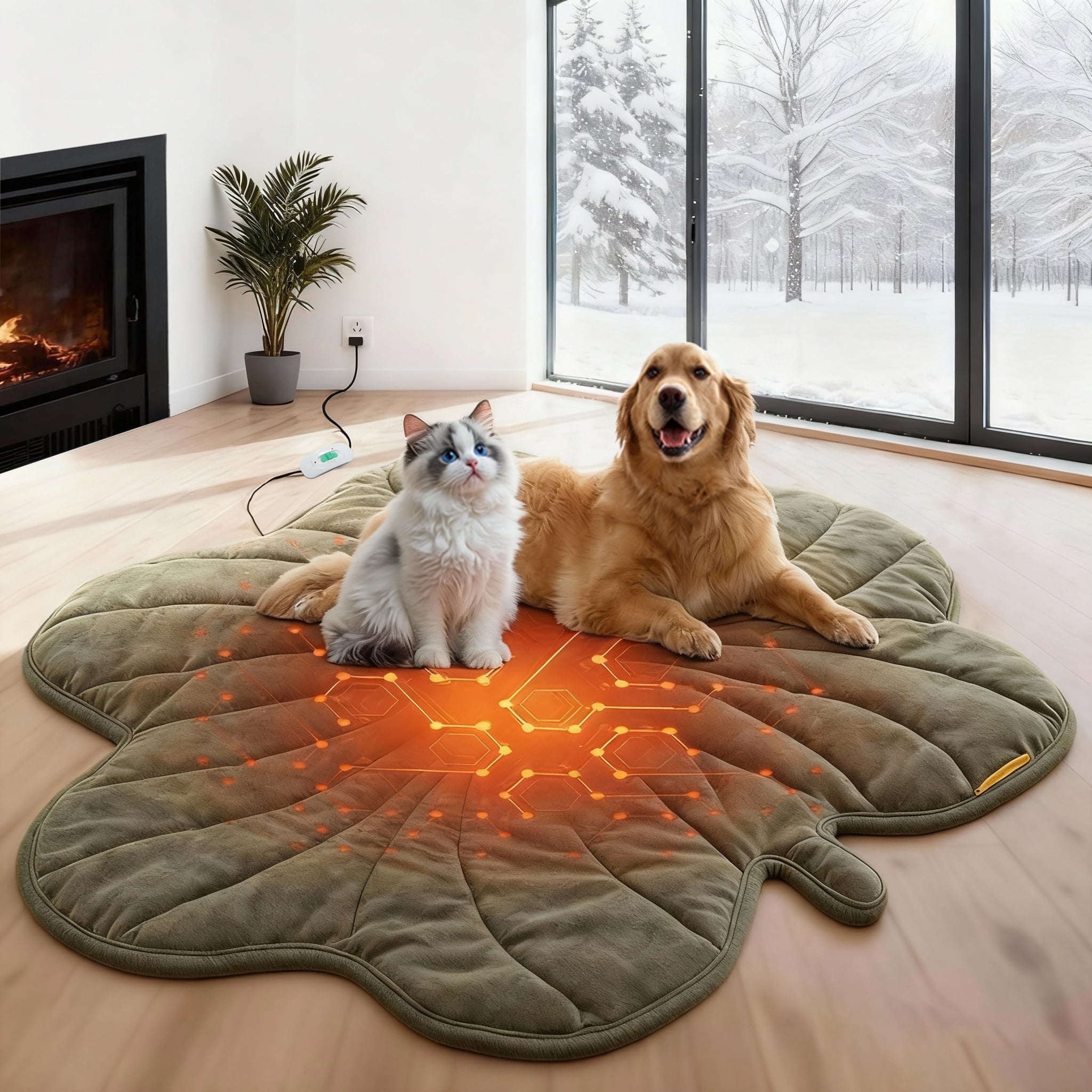 Green Clover Dog Heating pad (36"x26"), Pet Heating Pad for Dogs and ...