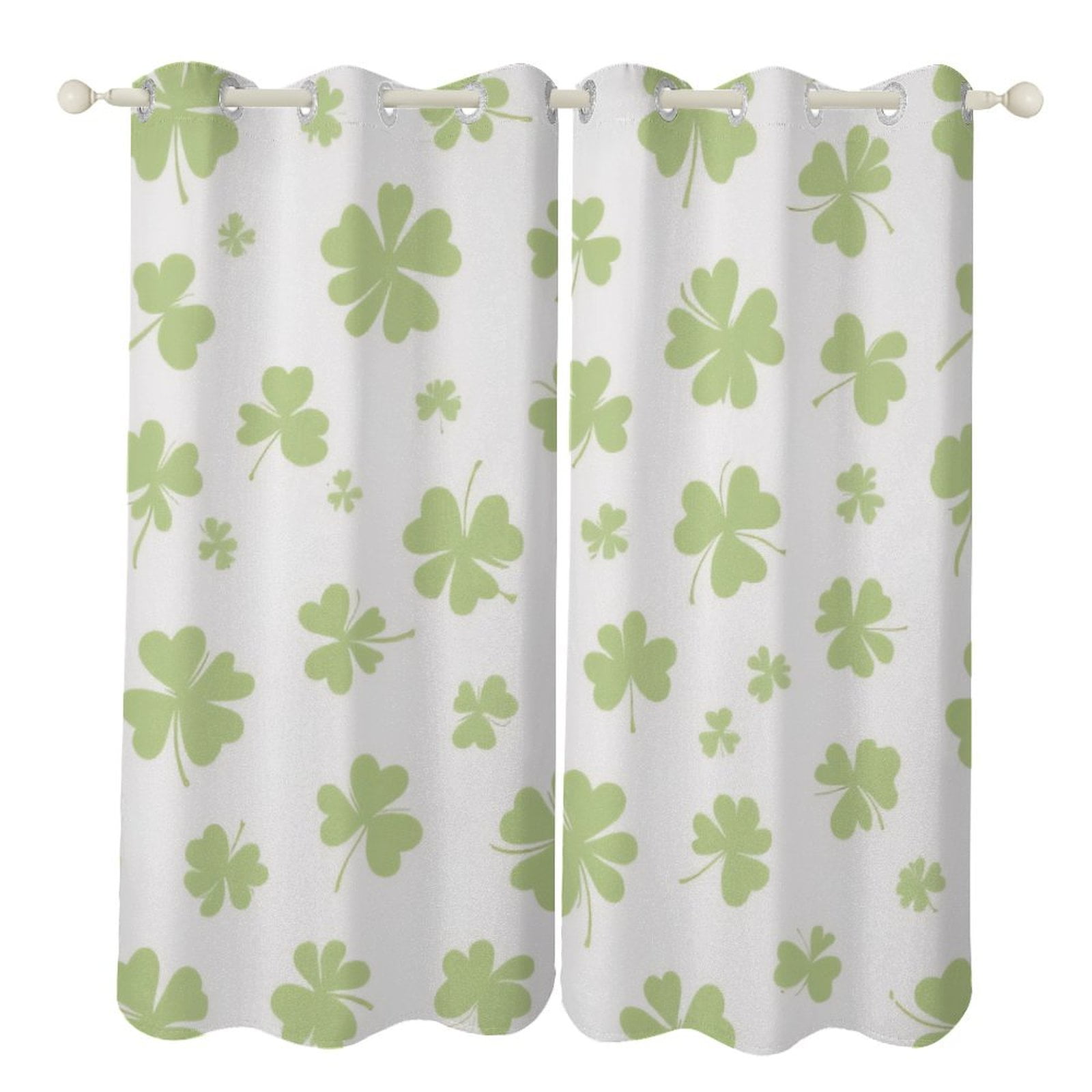 Green Clover Leaf Pattern Luxury Window Curtains Blinds for Living Room ...