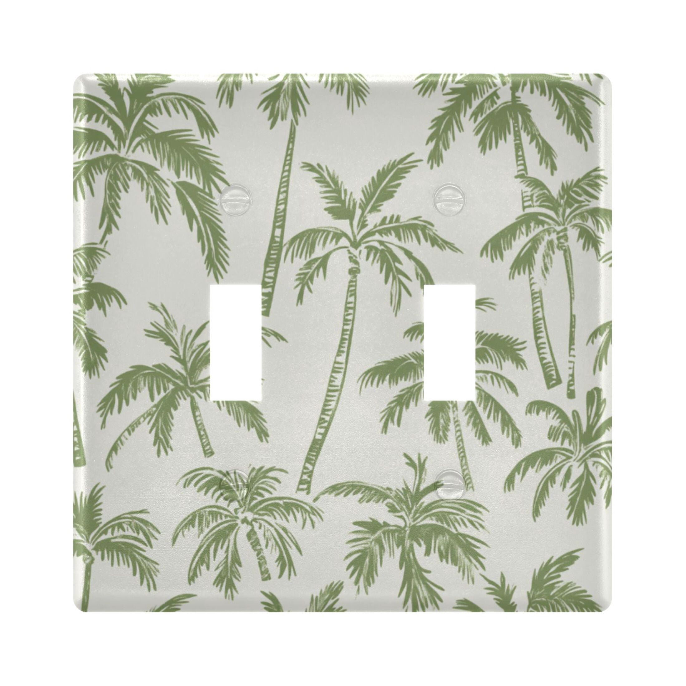 Green Coconut Trees Vintage Colored Light Switch Cover Electrical ...