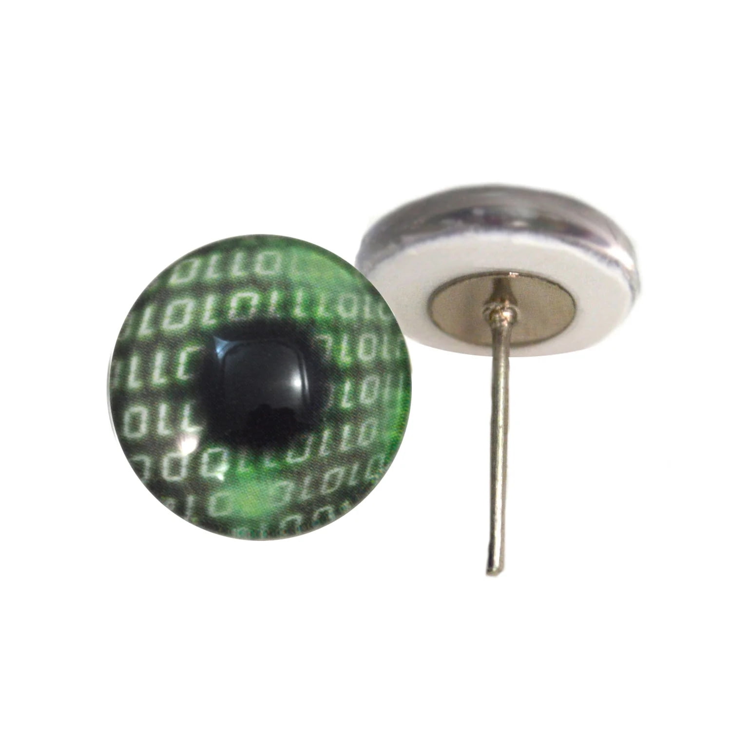 Green Code Cyberpunk Glass Eyes on Wire Pin Posts - Walmart.com