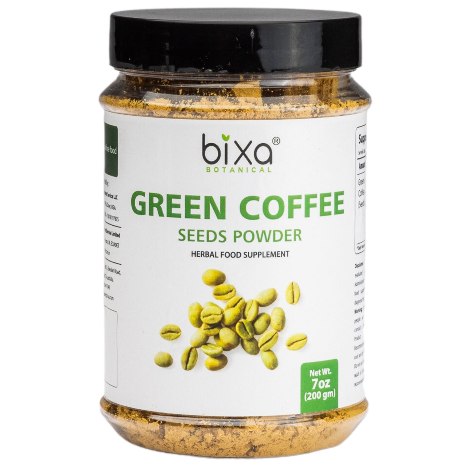 Bixa Botanical Green Coffee Beans Powder - 7 Oz | Supports Weight ...