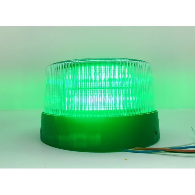 Green Color Beacon Clear Lens LED Strobe Light, Multi-Flash Pattern w ...