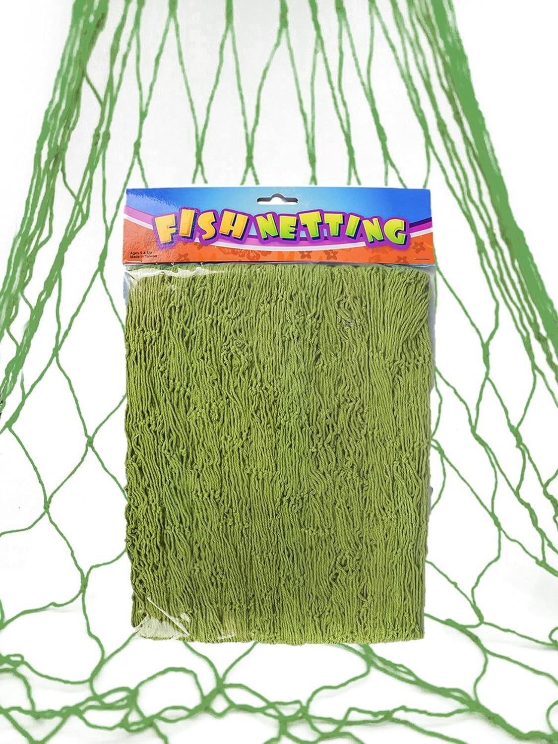 Green Colorful Cotton Fish Net (6 Ft x 15 Ft) Nautical Pirate Hawaiian ...