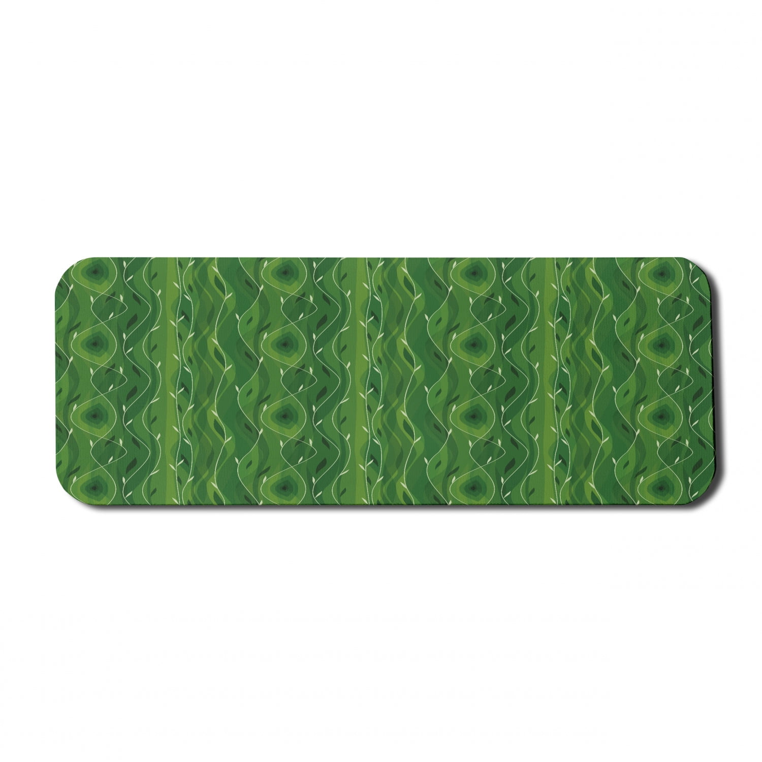 Green Computer Mouse Pad, Retro Spring Freshness Themed Abstract Leaf ...
