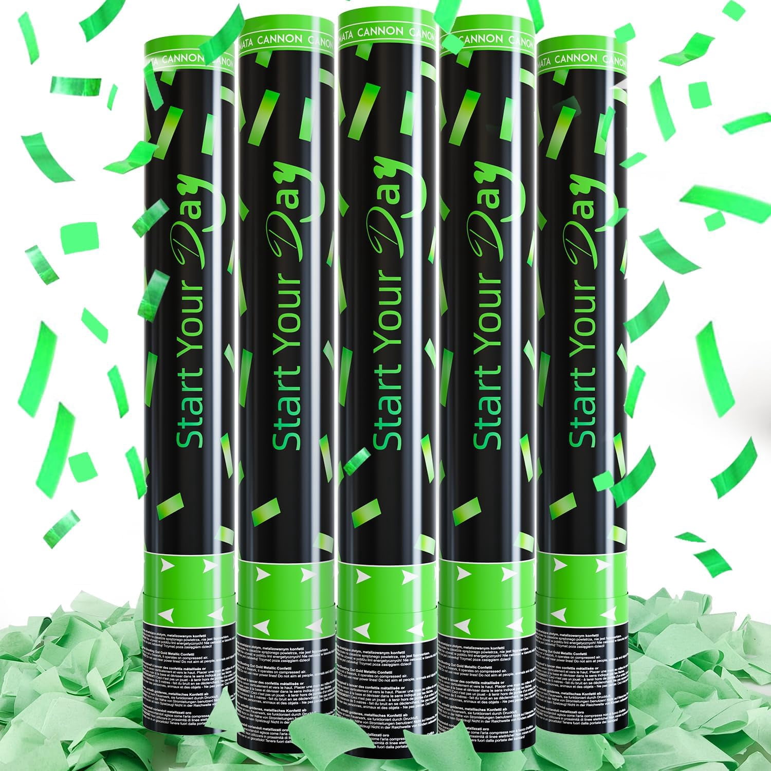 Green Confetti Poppers, 15 Inch Biodegradable Party Poppers, Air ...