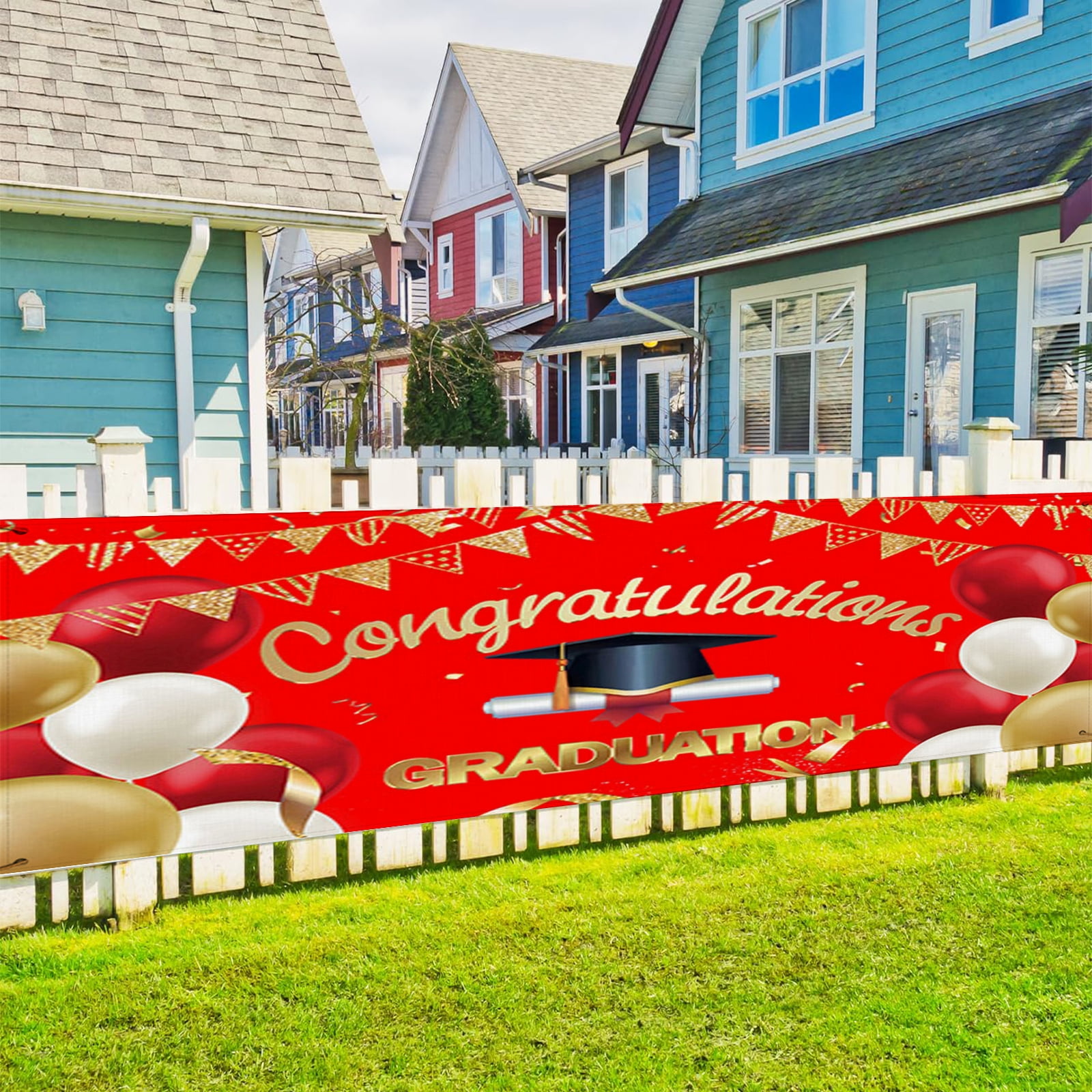 Green Congrats Grad Banner - XtraLarge, Green Graduation Backdrop ...