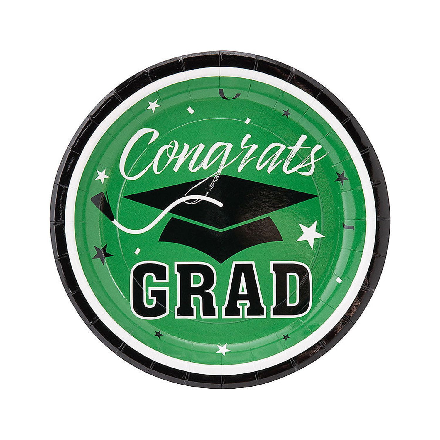 Green Congrats Grad Paper Dessert Plates, Party Supplies, Graduation ...