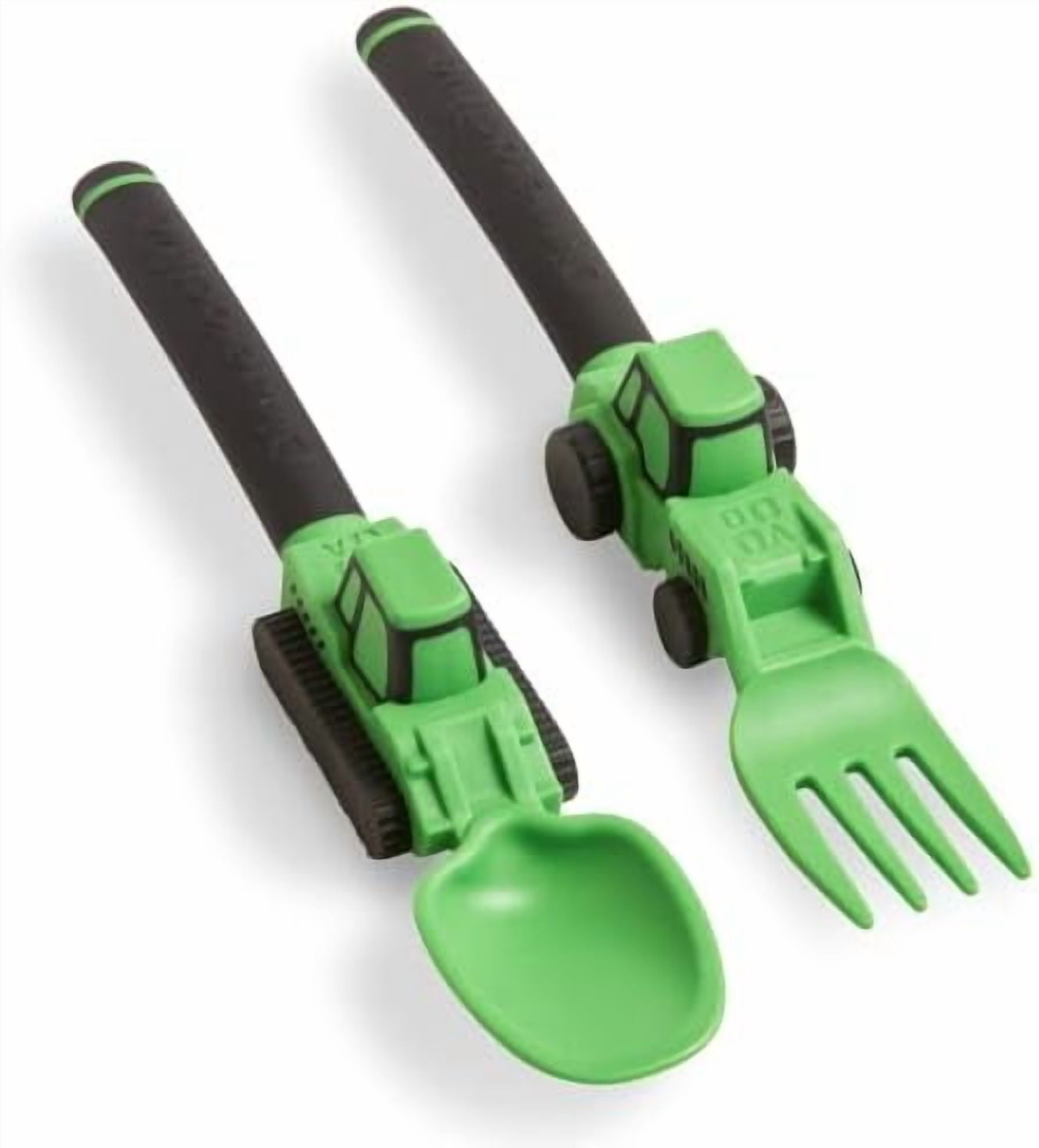 Green Construction Themed Toddler Utensil Set 2-Piece Set Loader ...