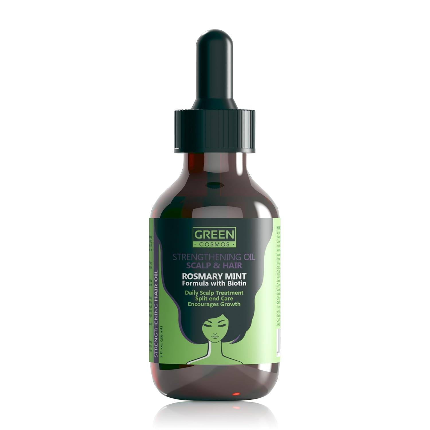 Green Cosmos 100% Rosemary Oil for Hair Growth & Scalp Health 2 fl oz ...