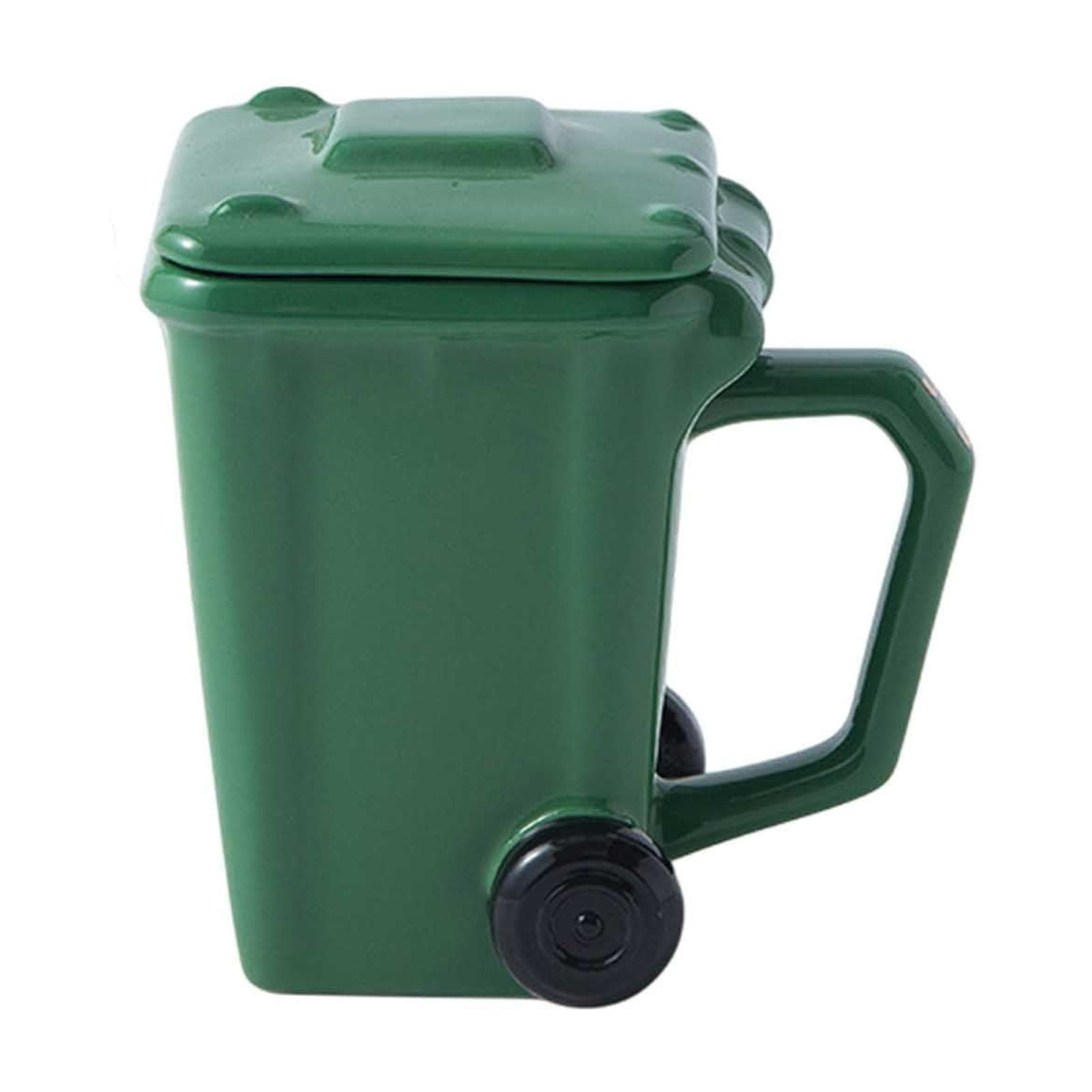 Green Creative 3D Ceramic Bin Cup Novelty Recycling Trash Mug For Daily ...