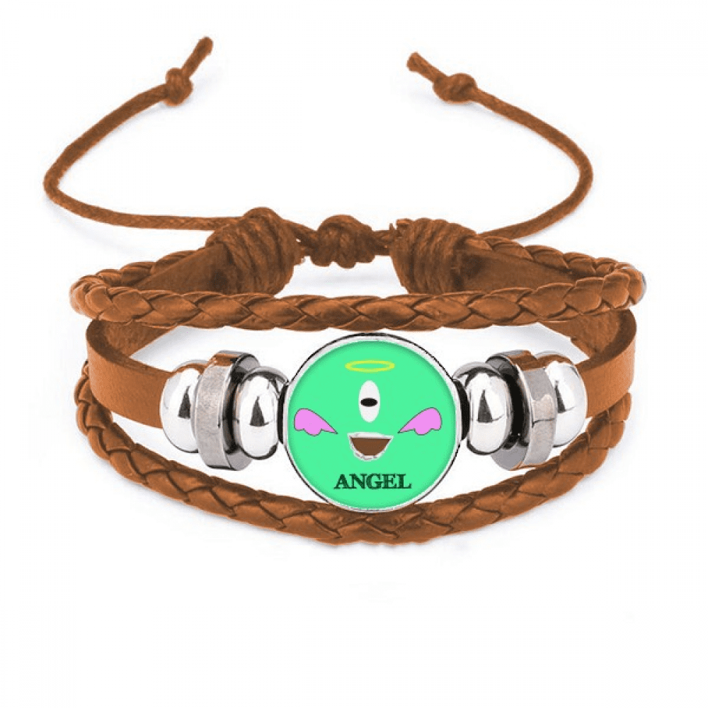 Green Creature Angel Emotion Happy Bracelet Wristband Leather Jewelry ...