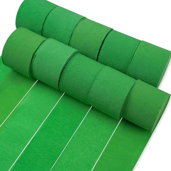 Green Crepe Paper Streamers 10 Rolls 820 ft Pack of Kelly Green Crepe ...