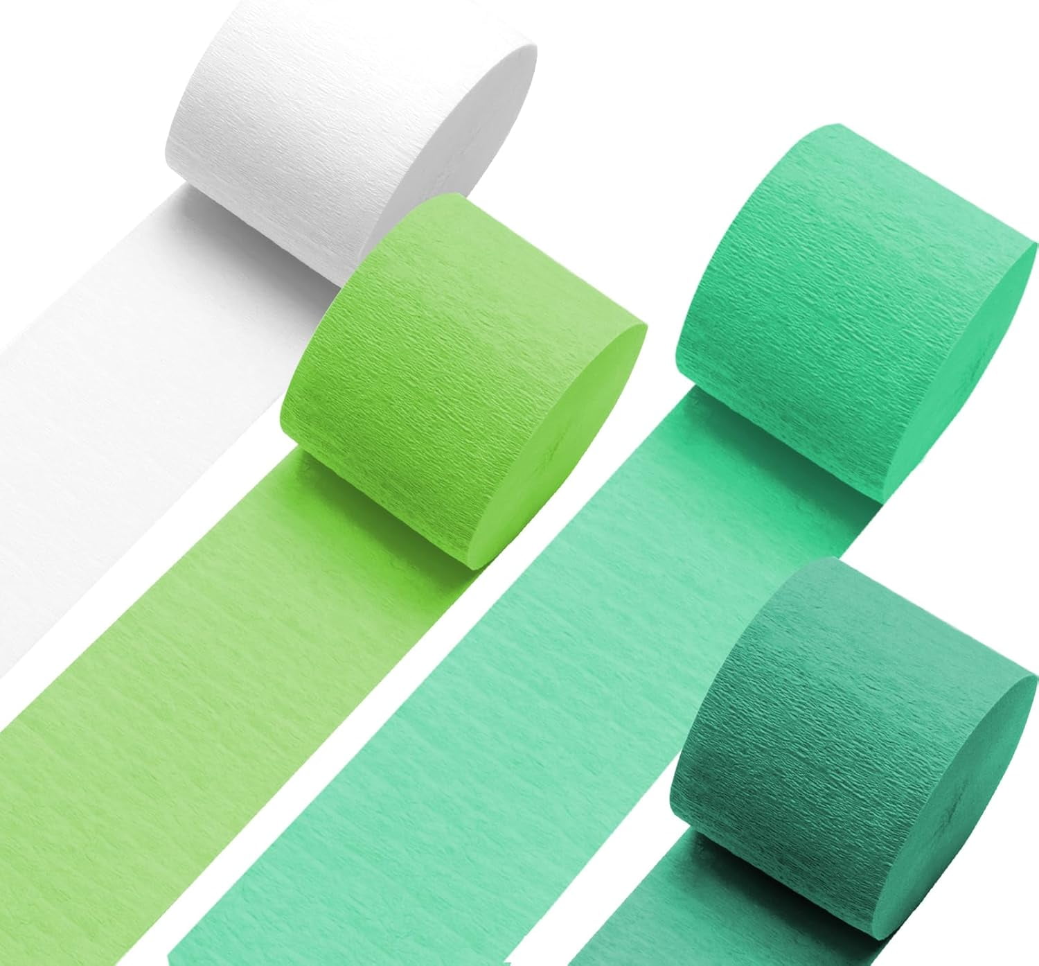 Green Crepe Streamers 4 Rolls 328ft, White Peach Party Streamers, Crepe ...