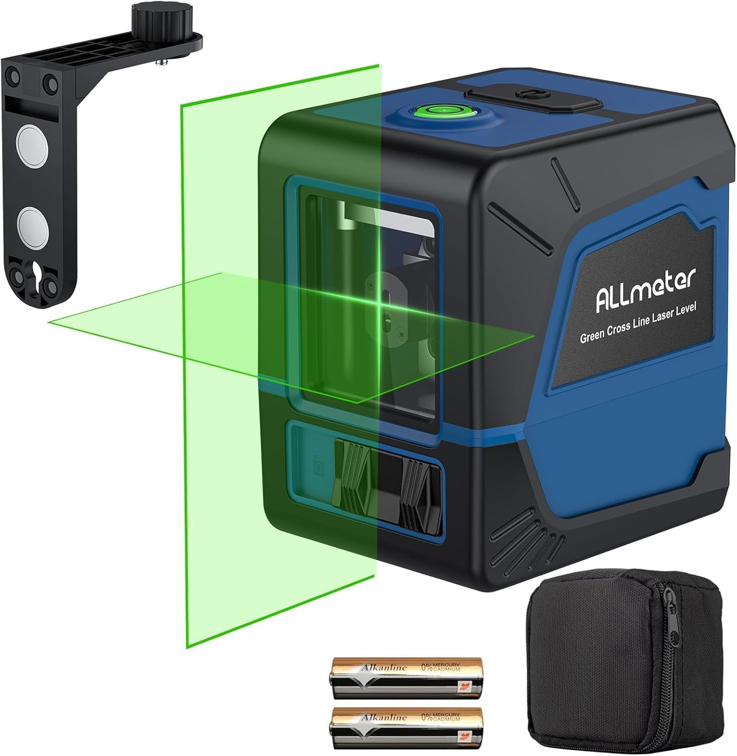 Green Cross Line Laser Level - 30.48m/100ft Range, Self-Leveling, 2 ...