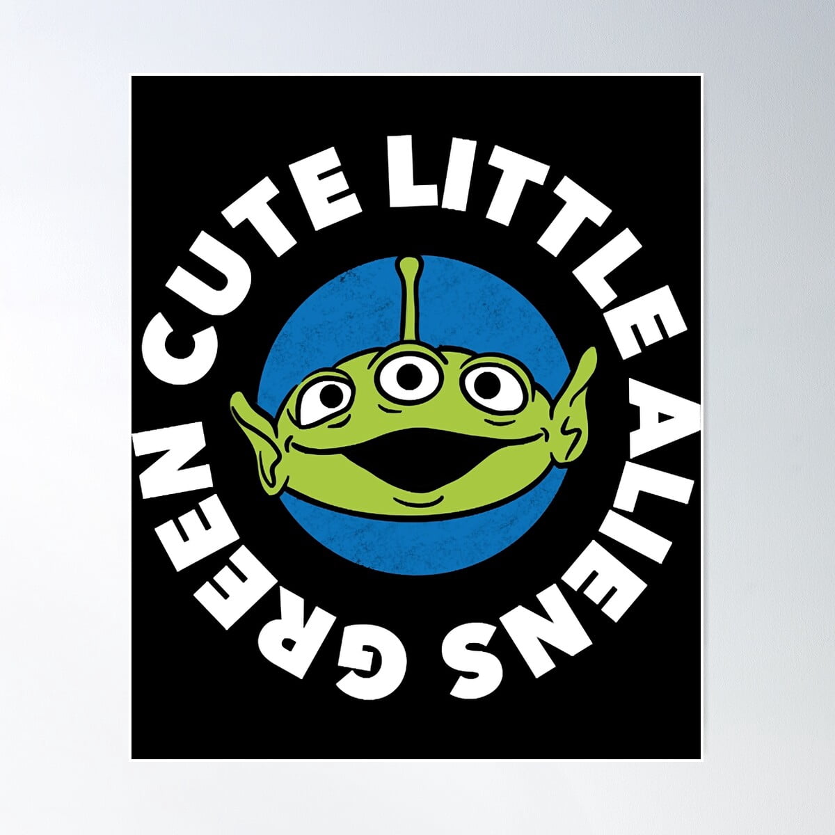 Green Cute Little Aliens (Dark) Poster Wall Art, Modern Wall Decor For ...