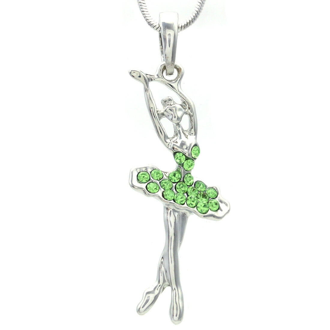Green Dancing Ballerina Dancer Ballet Recital Dance Pendant Necklace ...