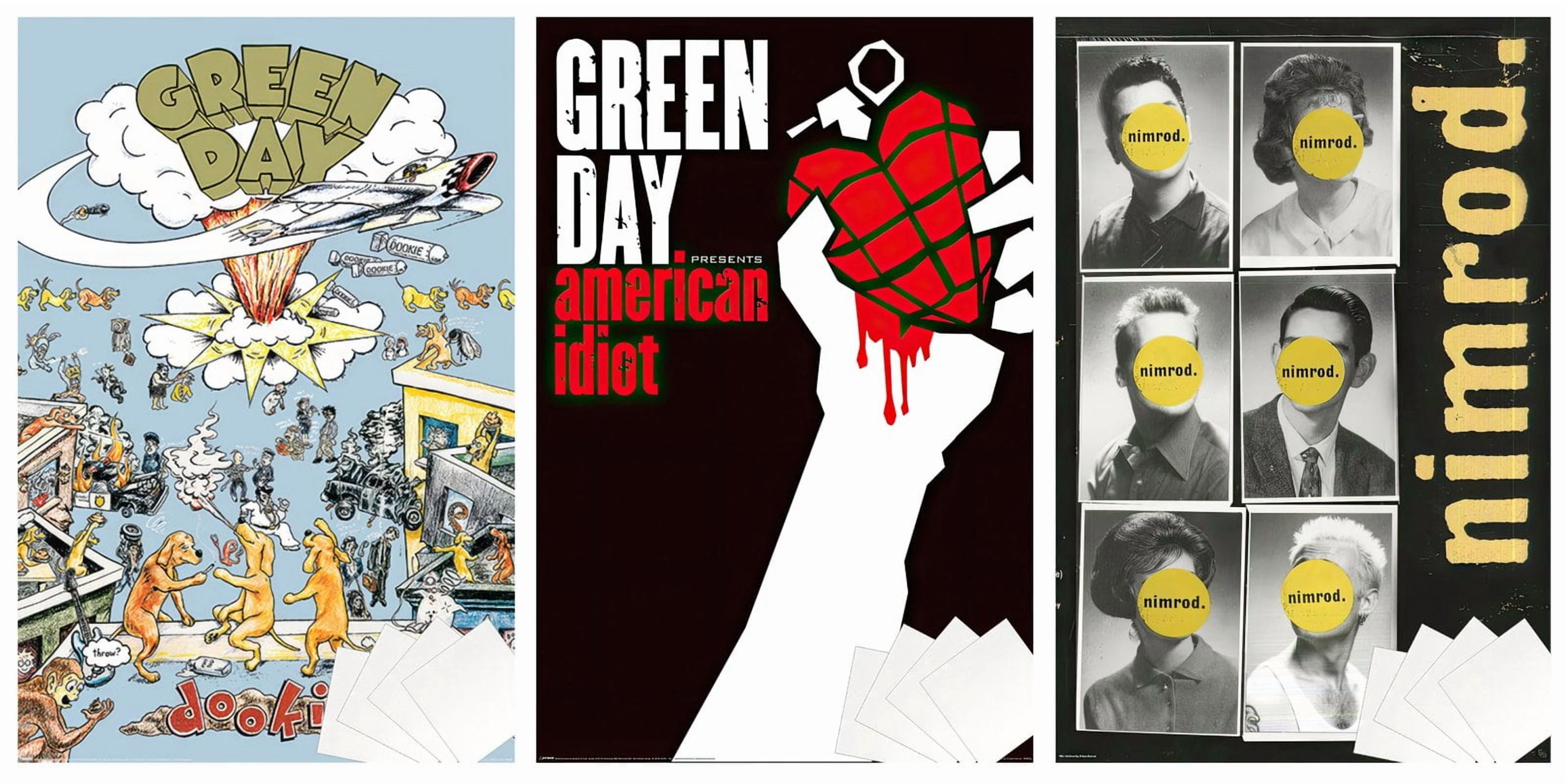 Green Day - 3 Piece Music Poster Set (Dookie, American Idiot & Nimrod ...