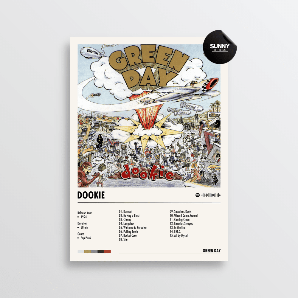 Green Day - Dookie, Album Cover Poster, Music Poster, Album Poster ...