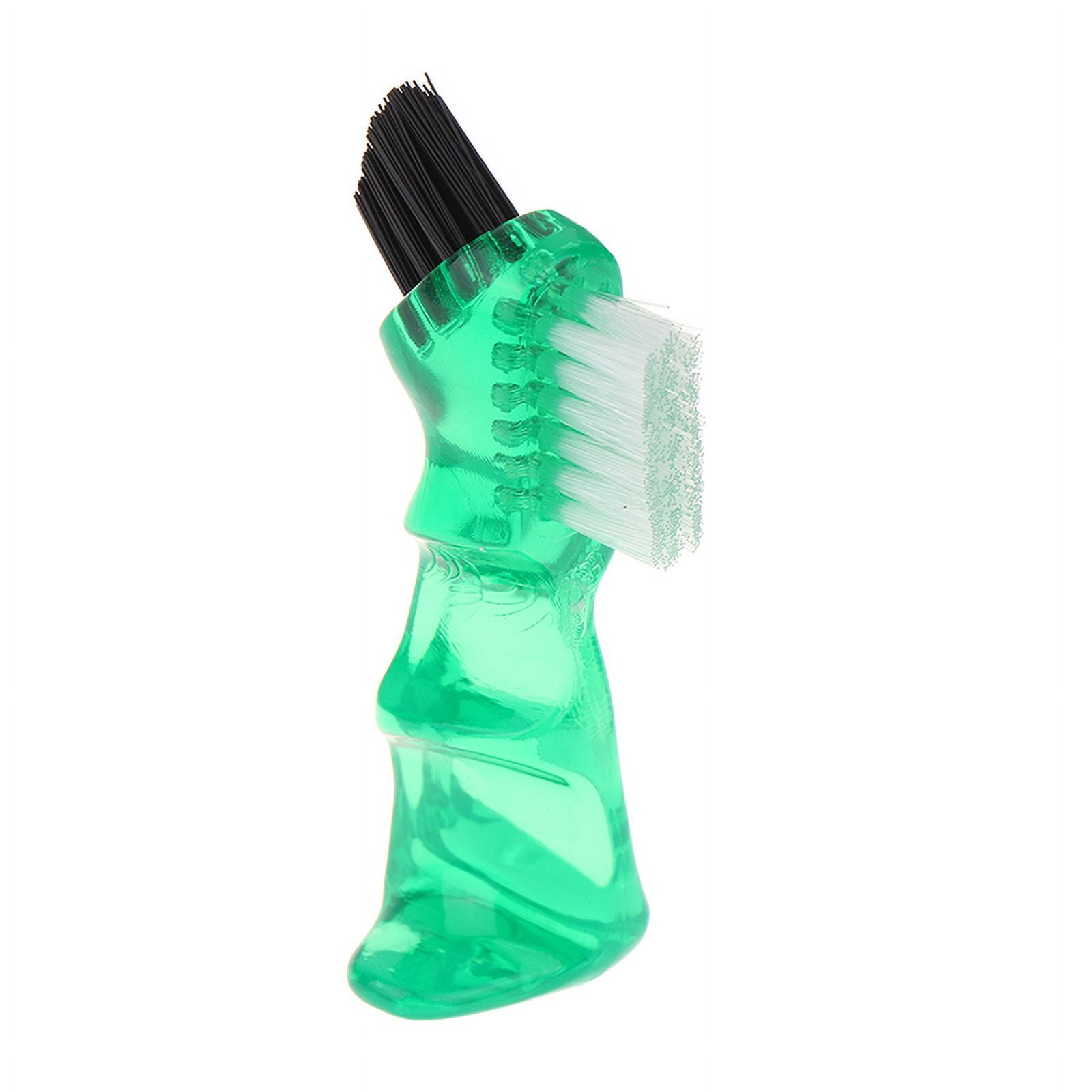 (Green) Denture Cleaning Brush Bristles & Ergonomic Rubber Handle Multi ...