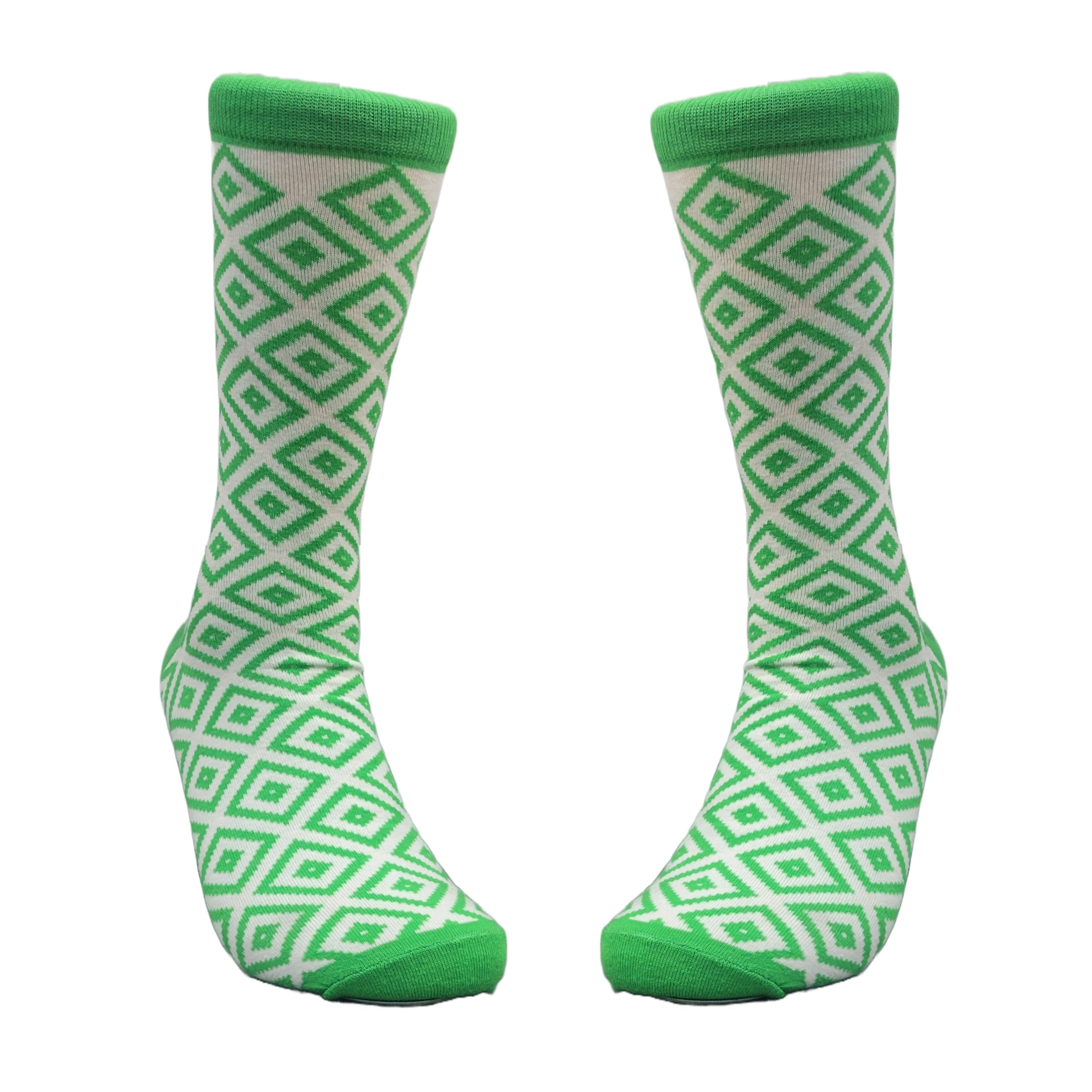 Green Diamond Pattern Socks from the Sock Panda - Walmart.com